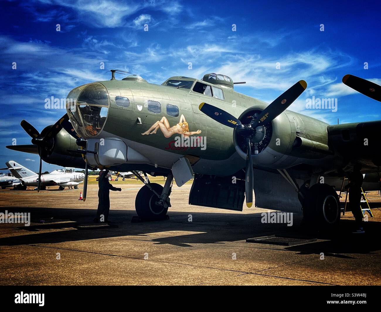 Boeing B-17 bomber “Sally B” at IWM Duxford, Cambridgeshire, UK Stock ...