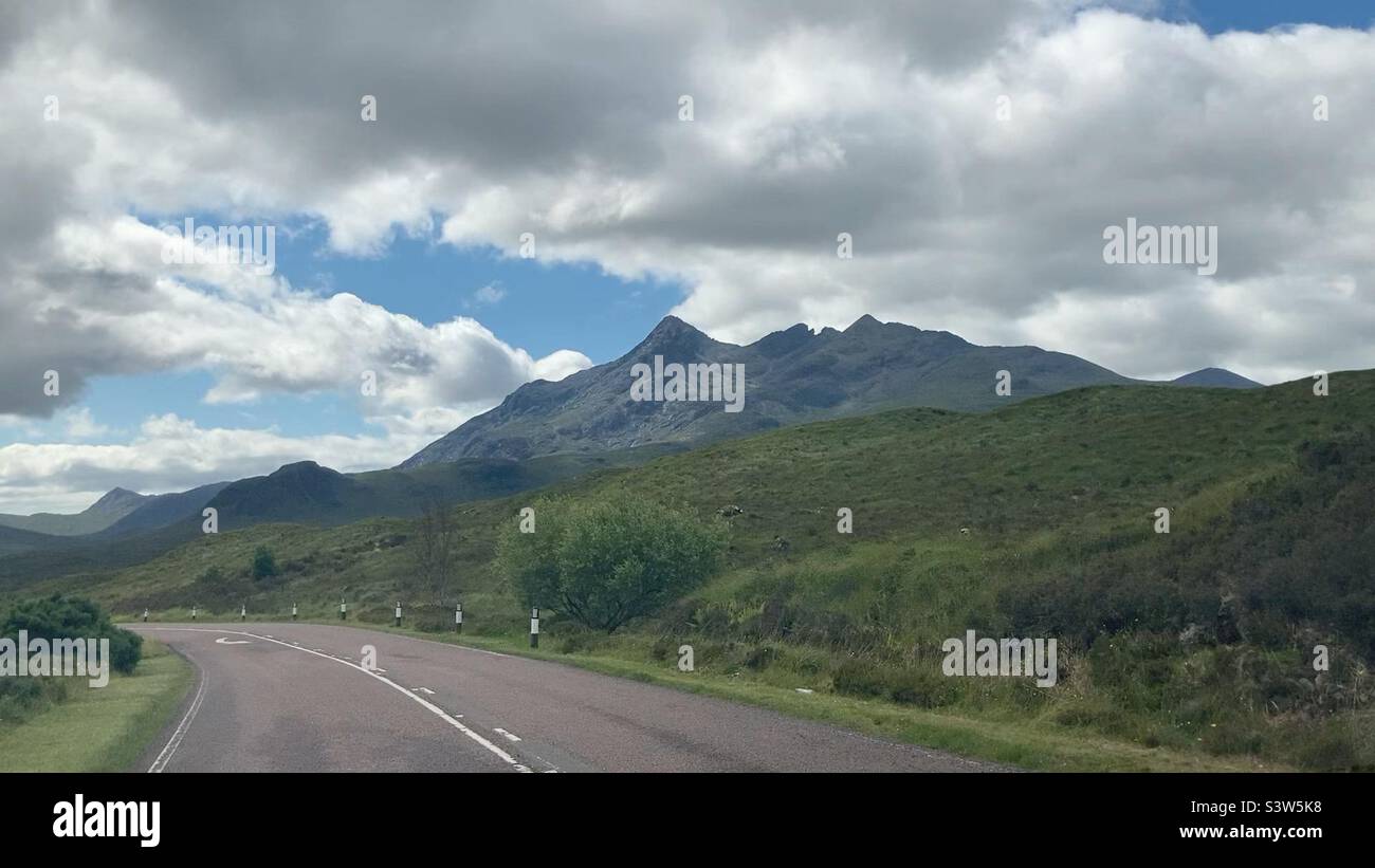 Scottish road in the highlands Stock Photo - Alamy