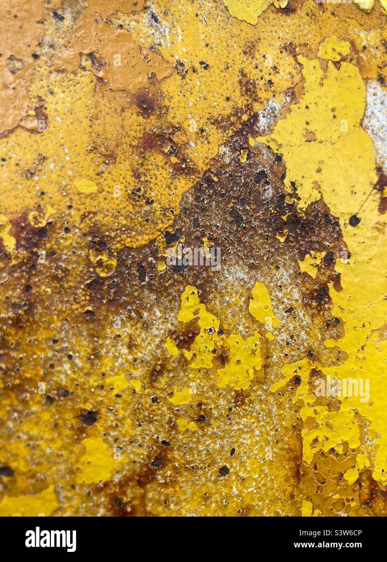 Yellow rust texture from old machine Stock Photo - Alamy