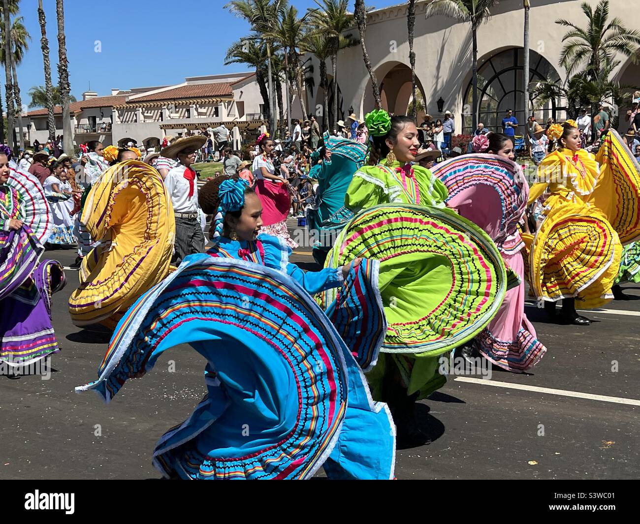 August 6, 2022 Mexican folk dancers at the children’s ‘Old Spanish Days ...