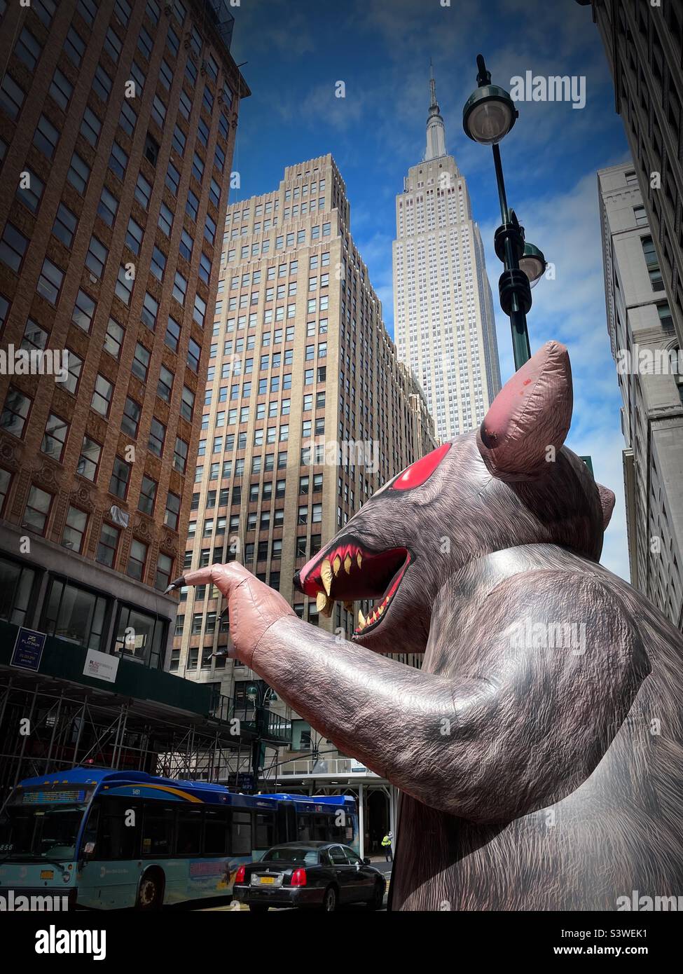 Scabby, An inflatable giant rat on E. 34th St. near the empire state ...