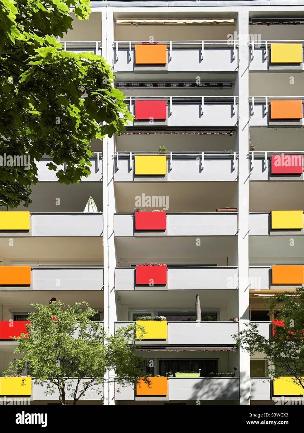 Colorful apartment building Stock Photo - Alamy