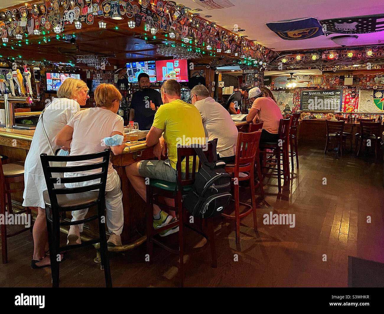Tourist gather at the bar at O’Hara‘s restaurant and pub near the 911 ...