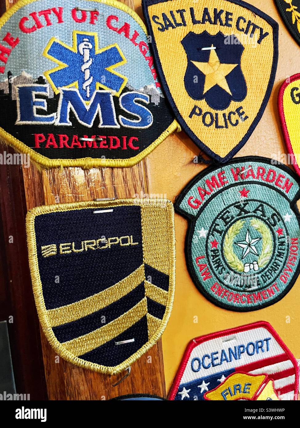 Patches of first responders are on display at O’Hara‘s restaurant and ...