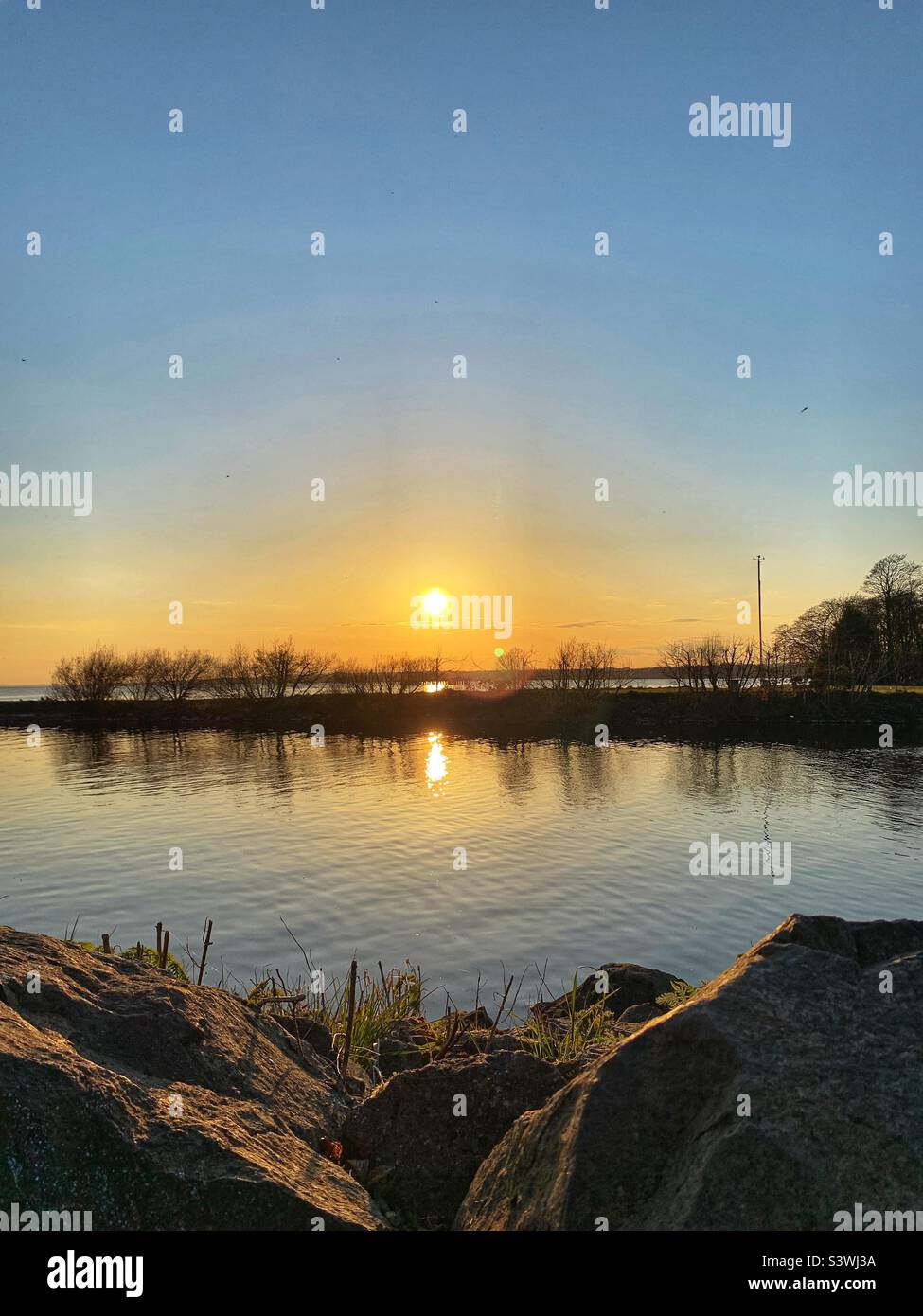 Sunset, lake, sundown Stock Photo - Alamy