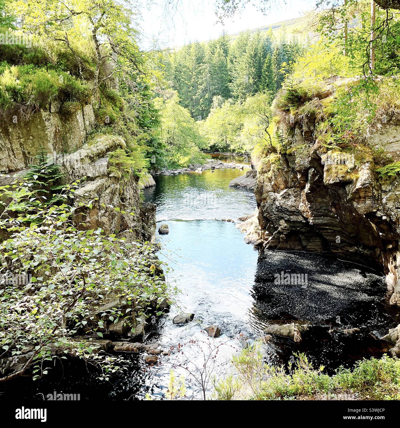 Waterfall at Dalwhinnie Stock Photo - Alamy