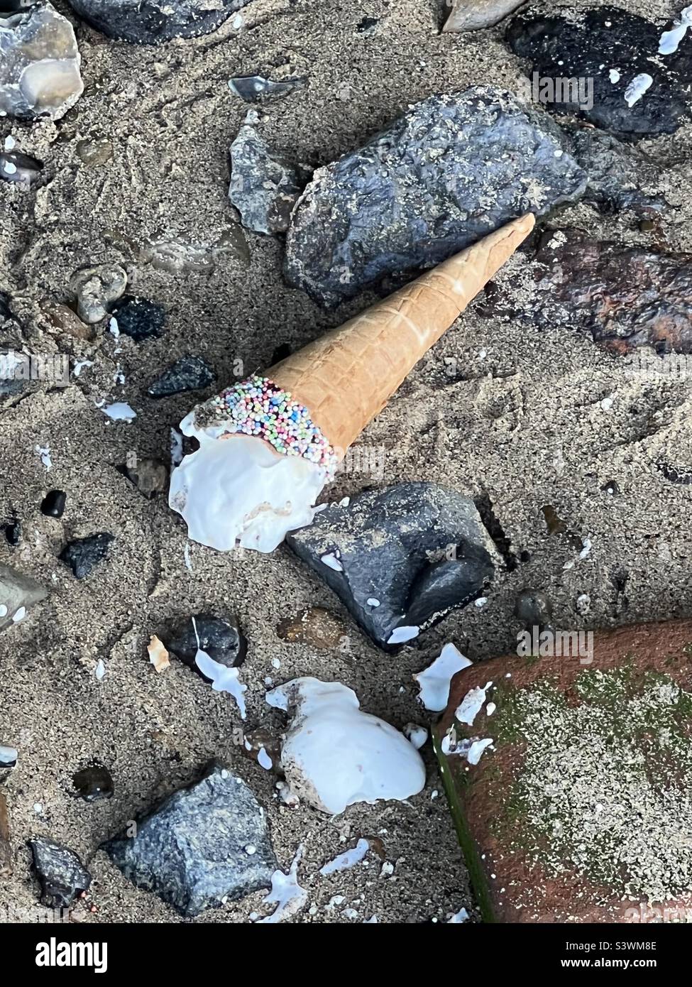 Dropped ice cream cone River Thames London Stock Photo - Alamy