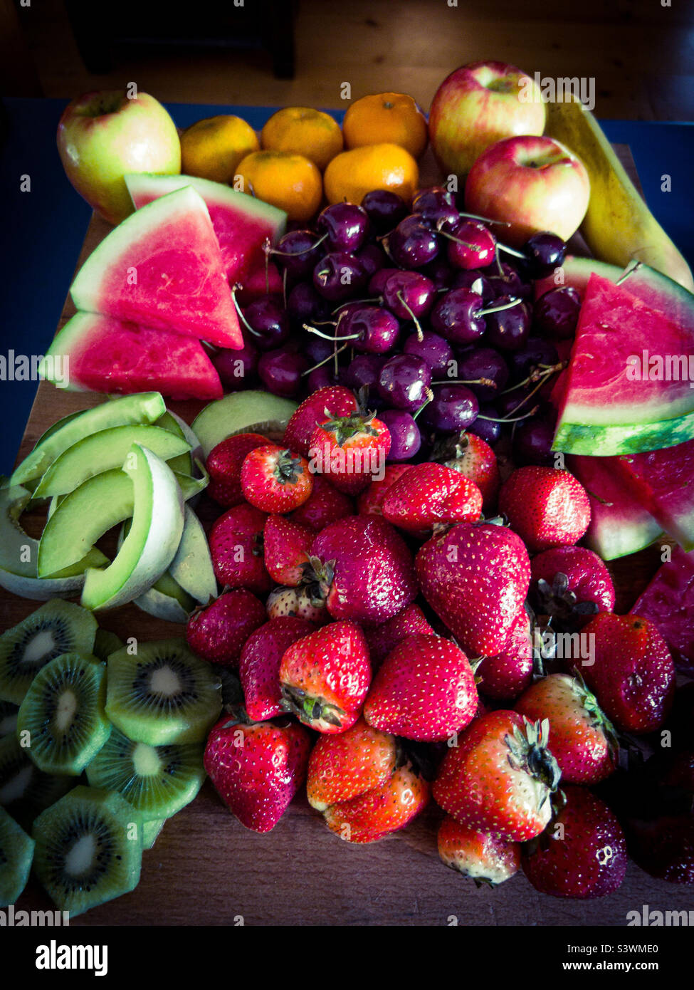 A tray of fresh fruit for a summer party Stock Photo - Alamy