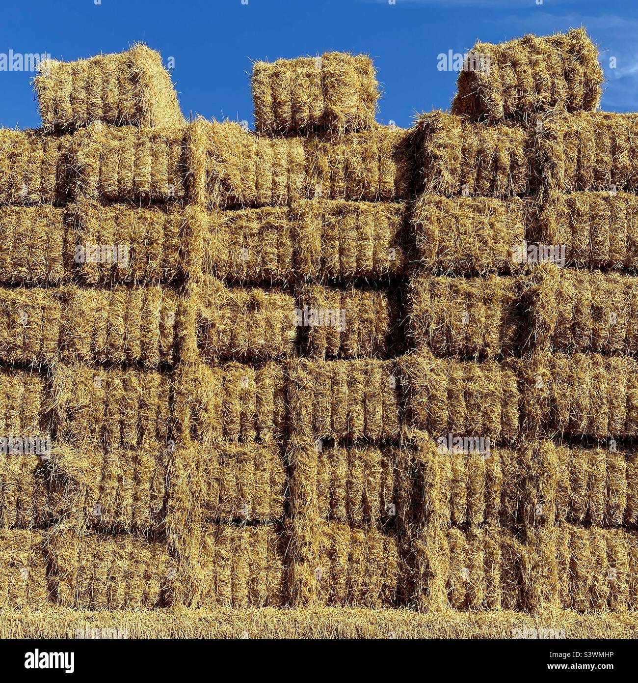 Straw bale castle Stock Photo - Alamy