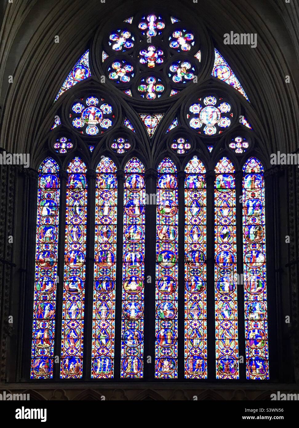 Stained glass window cathedral Stock Photo - Alamy