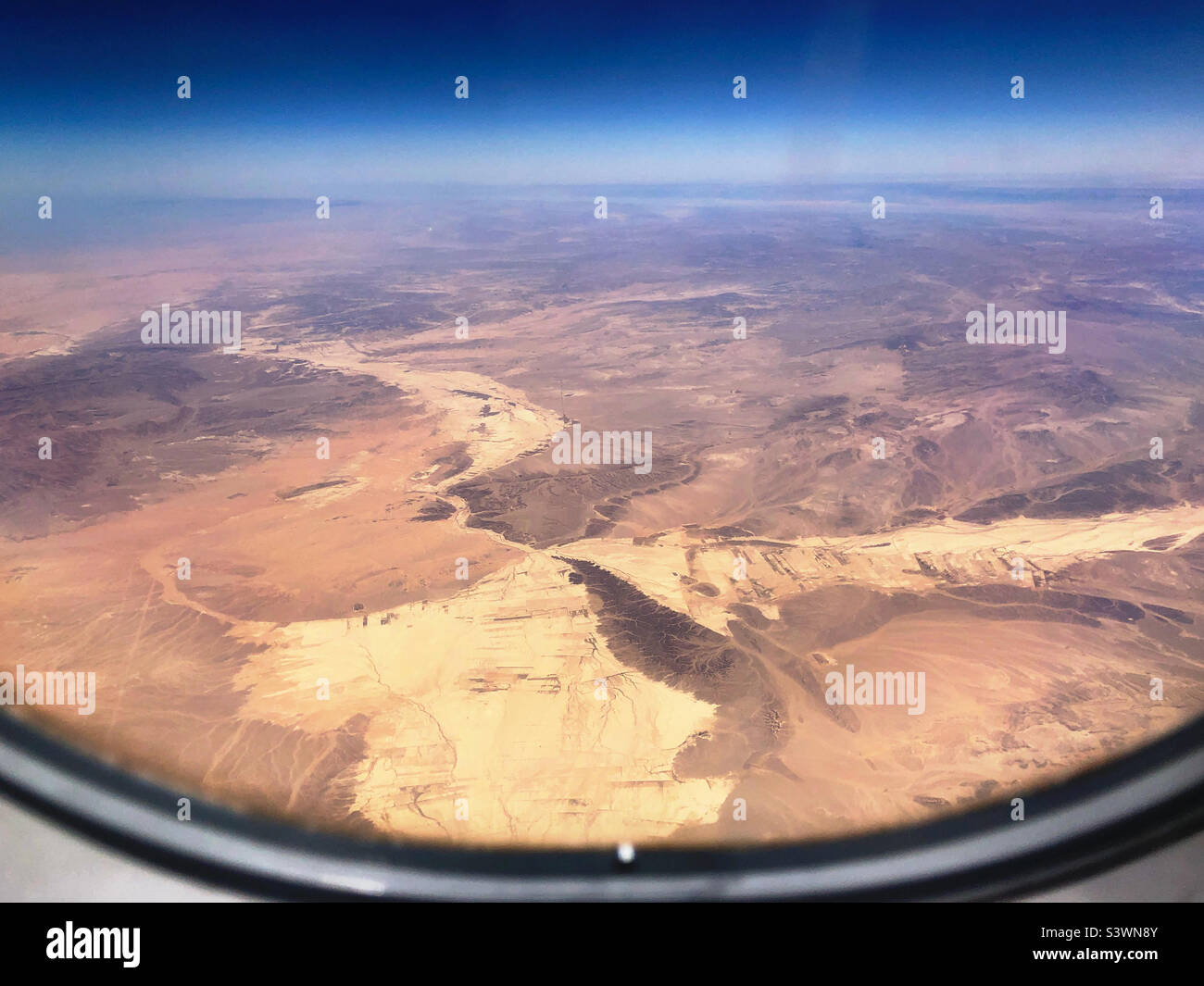 An arial view of the North Sinai Desert in the Sinai Peninsula of Egypt ...