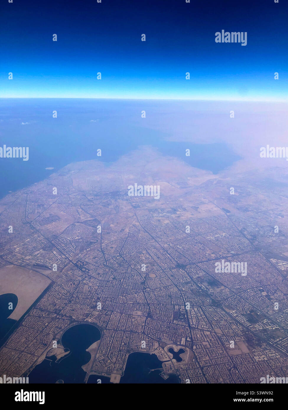 Aerial view of Tarout, Tarout Island, an important seaport for Saudi ...