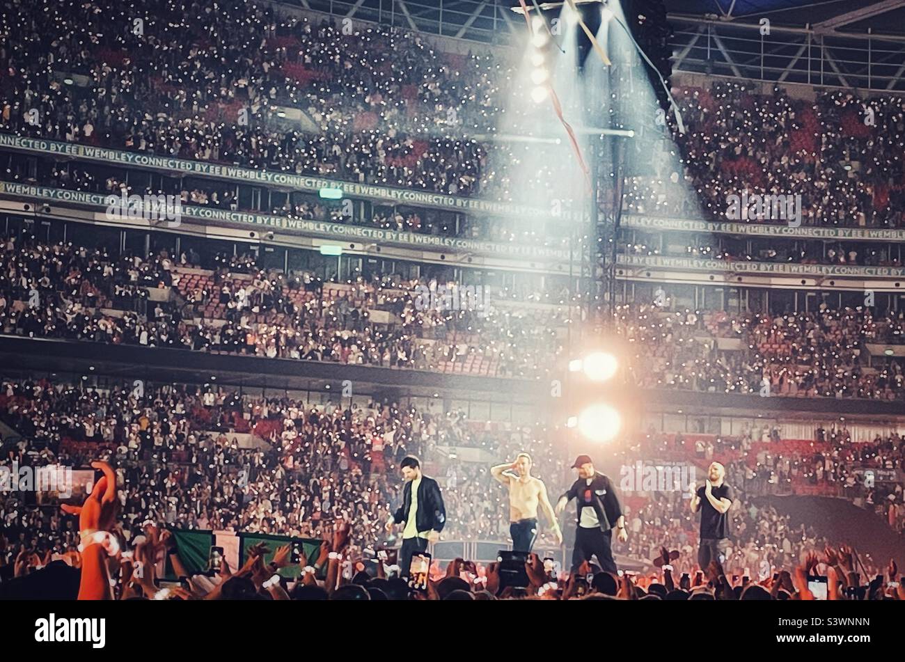 British band, Coldplay, thanking fans for their support at the end of ...