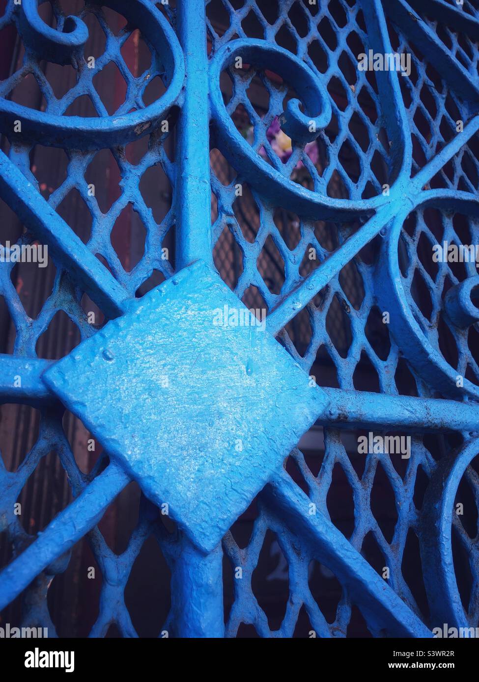 Blue painted steel gate hi-res stock photography and images - Alamy
