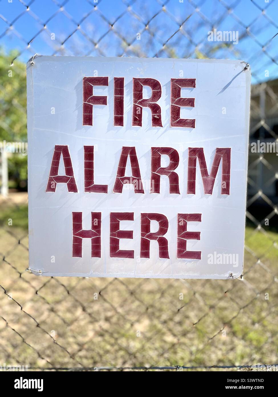 Fire alarm sign Stock Photo - Alamy