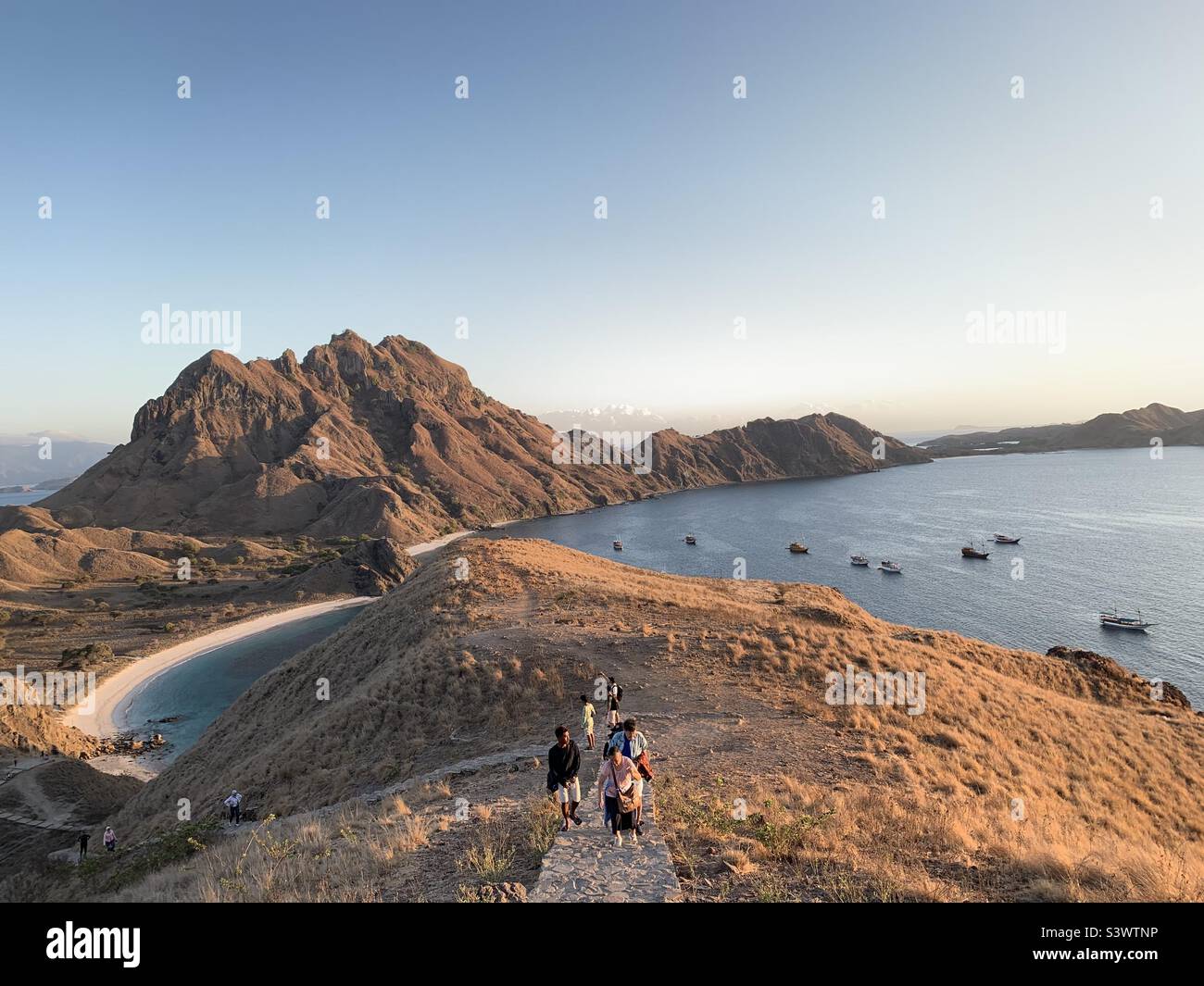 Pulau Padar hiking in beautiful morning Stock Photo - Alamy