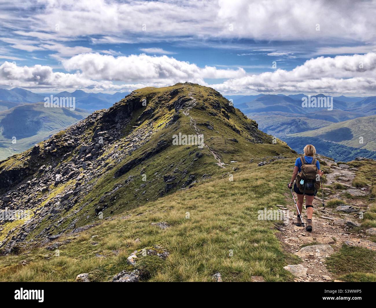 Walker approaching the summit of Beinn Dorain, Scotland Stock Photo - Alamy