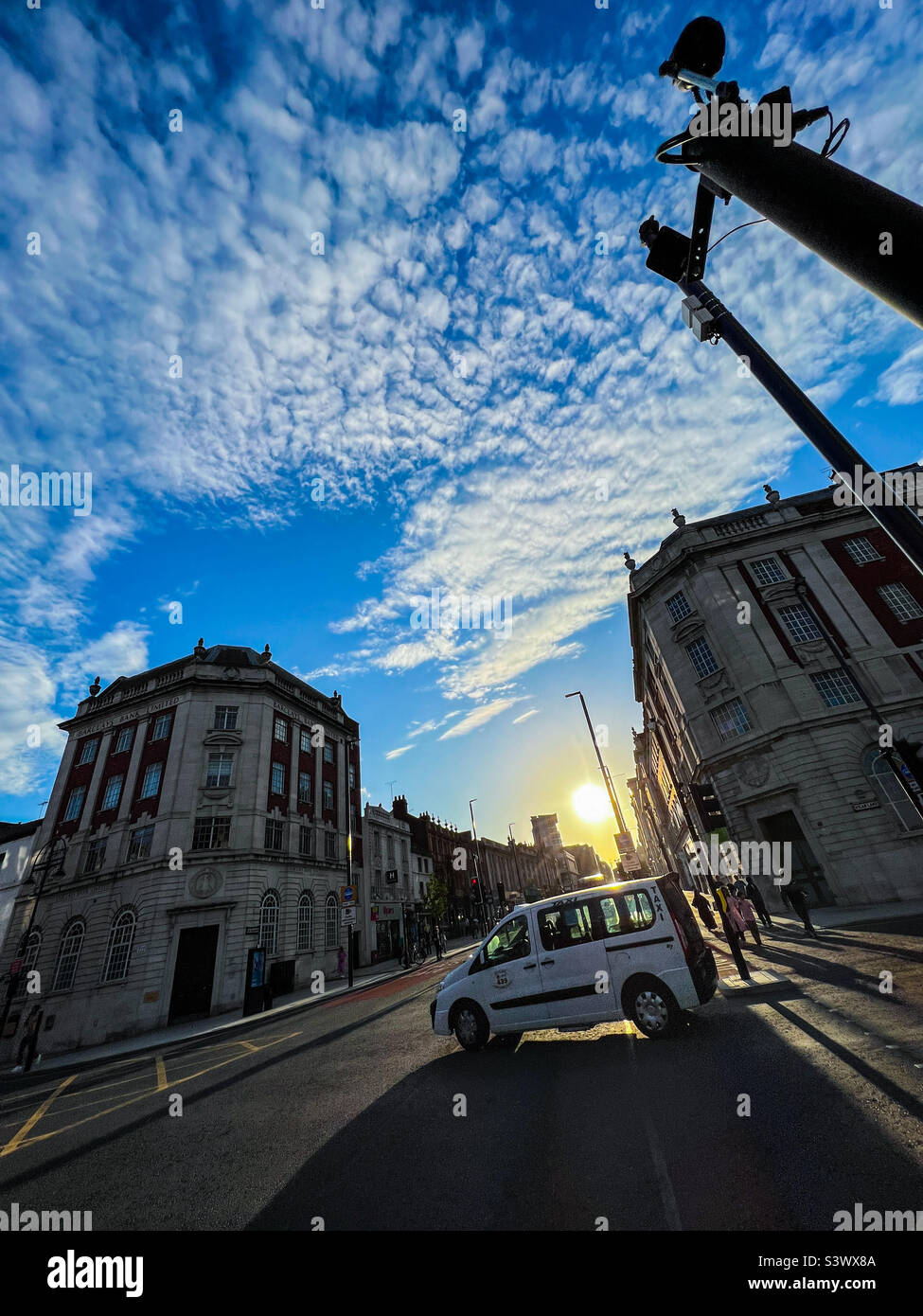 View of The Headrow in Leeds city centre at sunset Stock Photo - Alamy