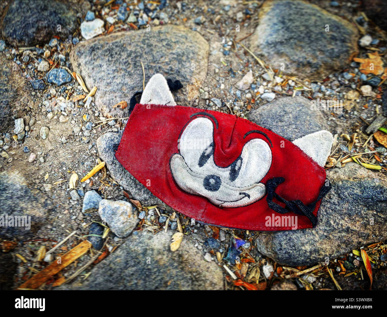 A Disney devil mask trow in the street in Queretaro, Mexico Stock Photo ...