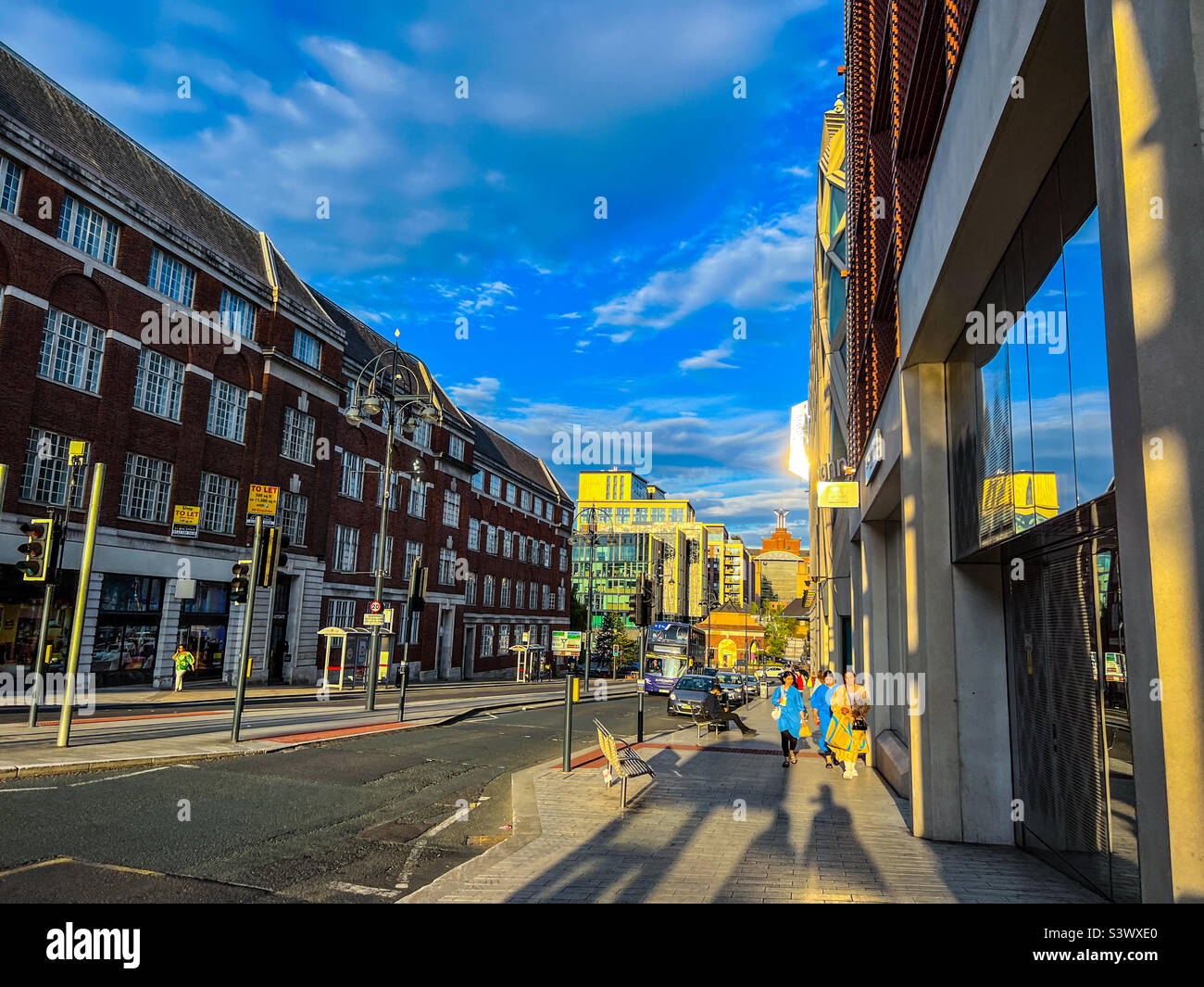 The Headrow in Leeds city centre at sunset Stock Photo - Alamy