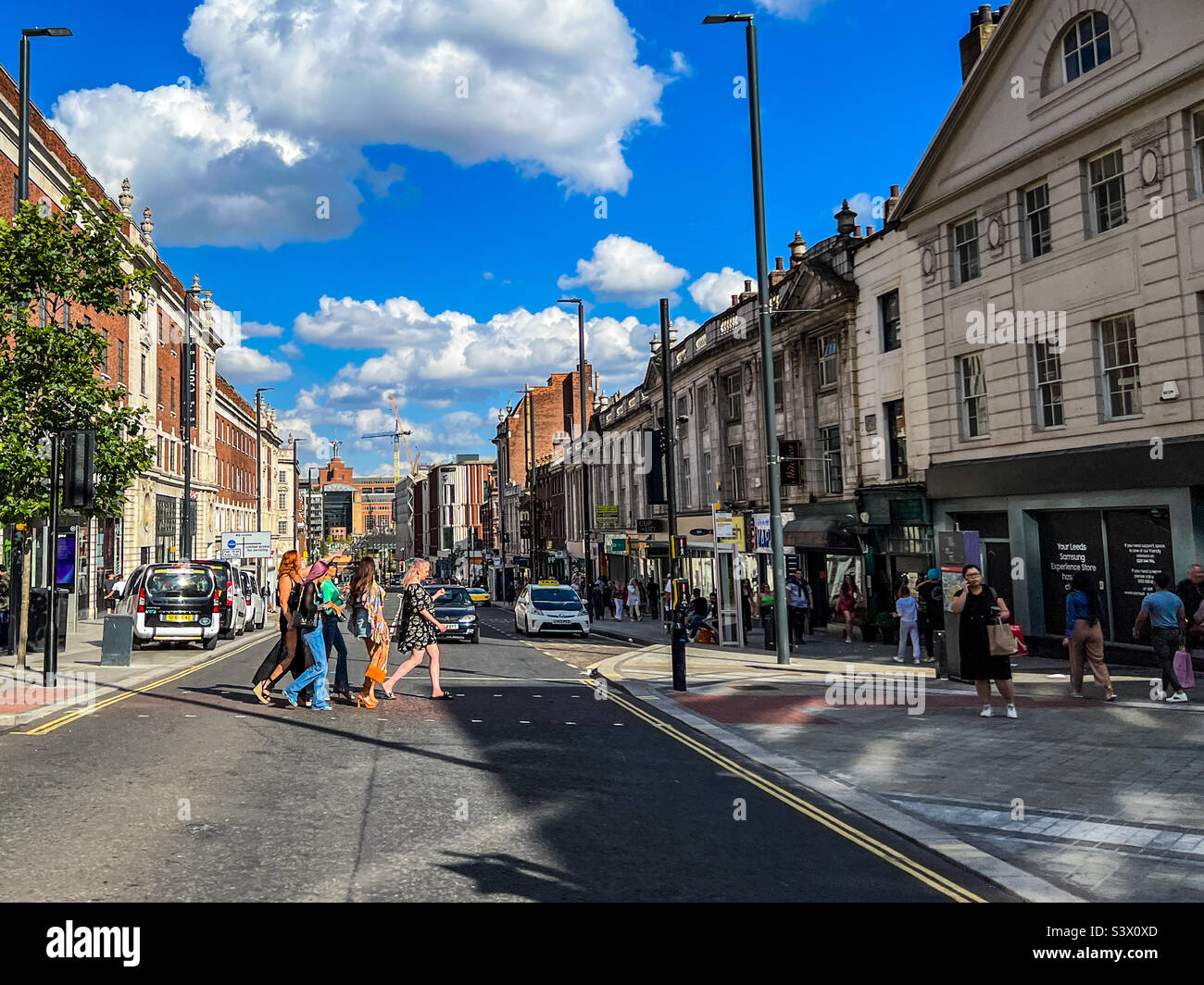 Saturday afternoon on the Headrow in Leeds city centre Stock Photo - Alamy