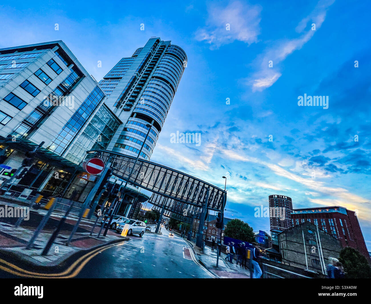 Bridgewater place on water Lane in Leeds next to the huge wind baffles ...