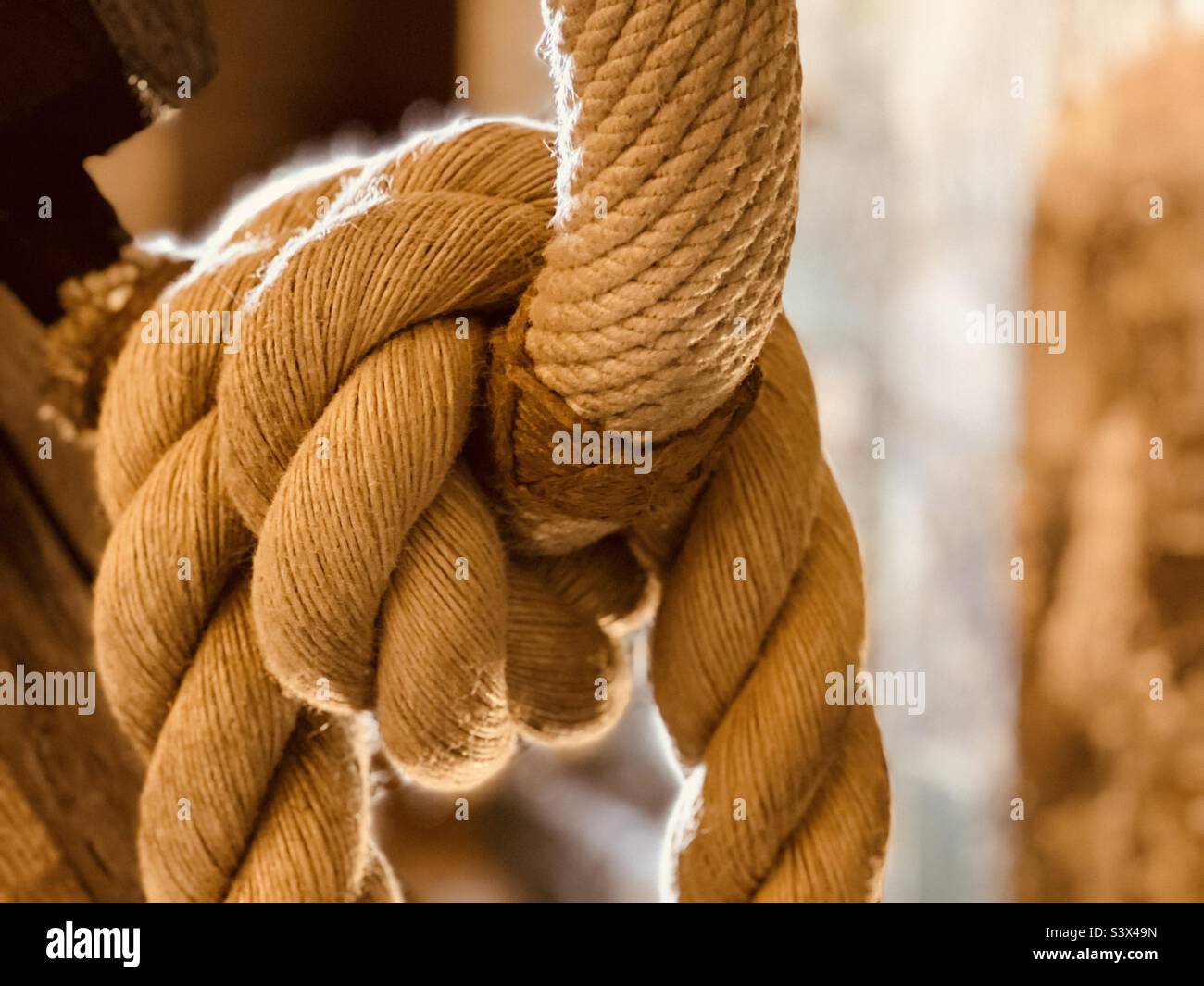 Close up of a rope knot Stock Photo - Alamy
