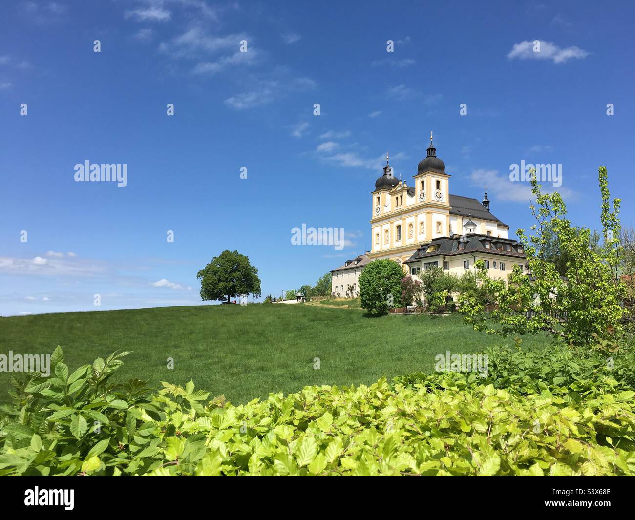 View of the pilgrimage church Maria Plain, located northeast of ...