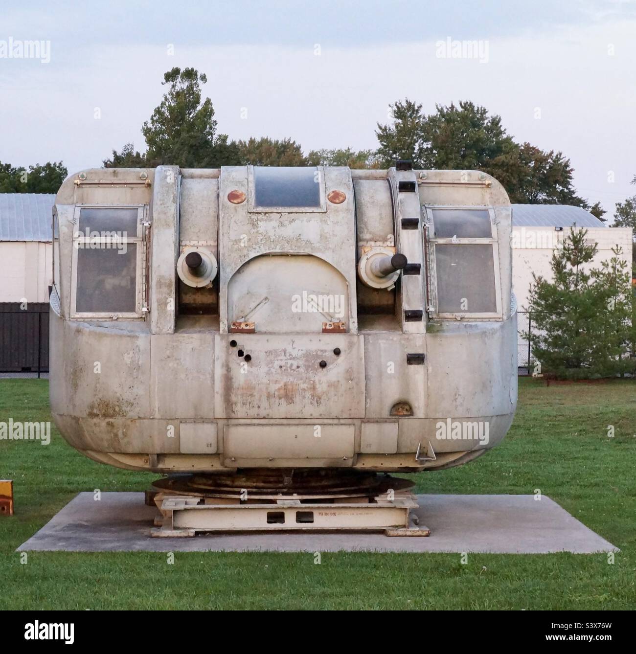 A 3”/50Mk. 33 FMC twin mount gun used for anti-aircraft duty on ships ...