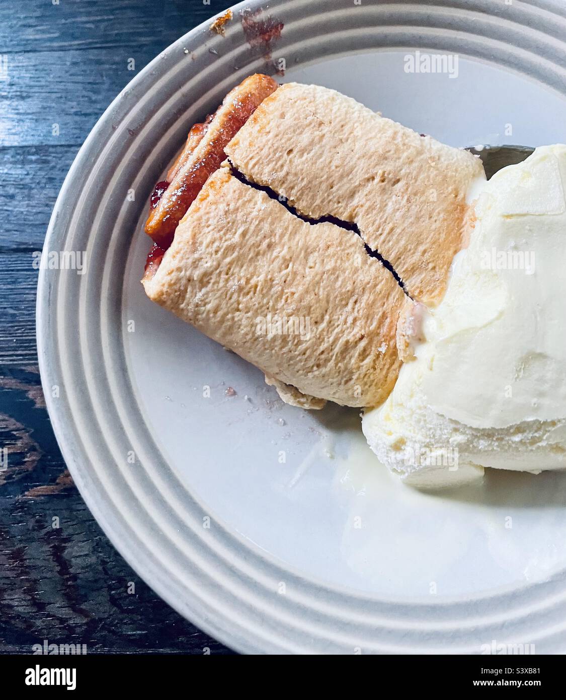 Sunday dinner dessert. Jam roly poly and Cornish vanilla ice cream ...