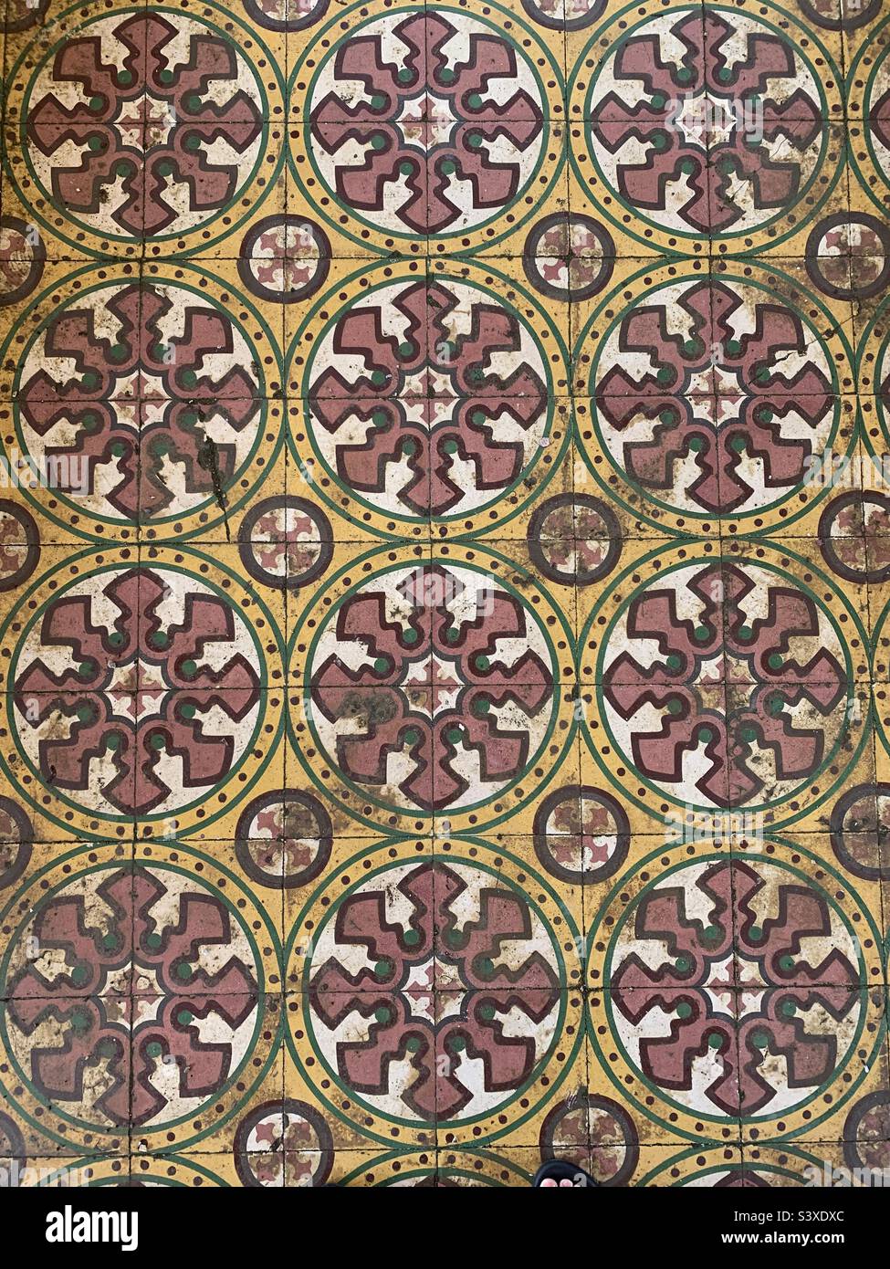 Beautiful tile work in abandoned old house in Aruba Stock Photo - Alamy
