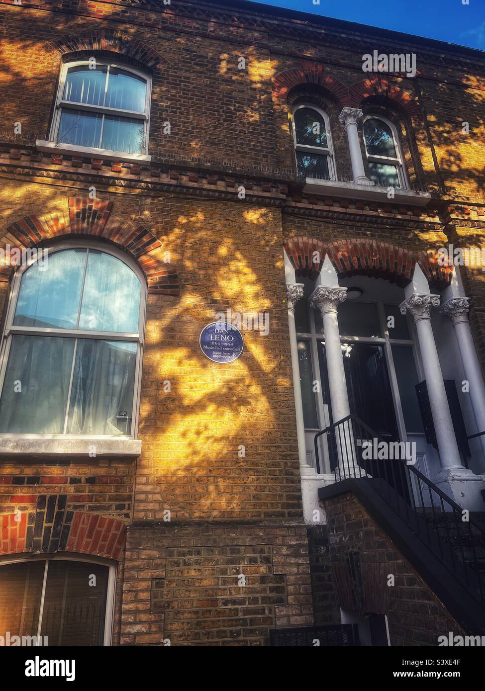 Plaque erected in 1962 by London County Council, 56 Akerman Road ...