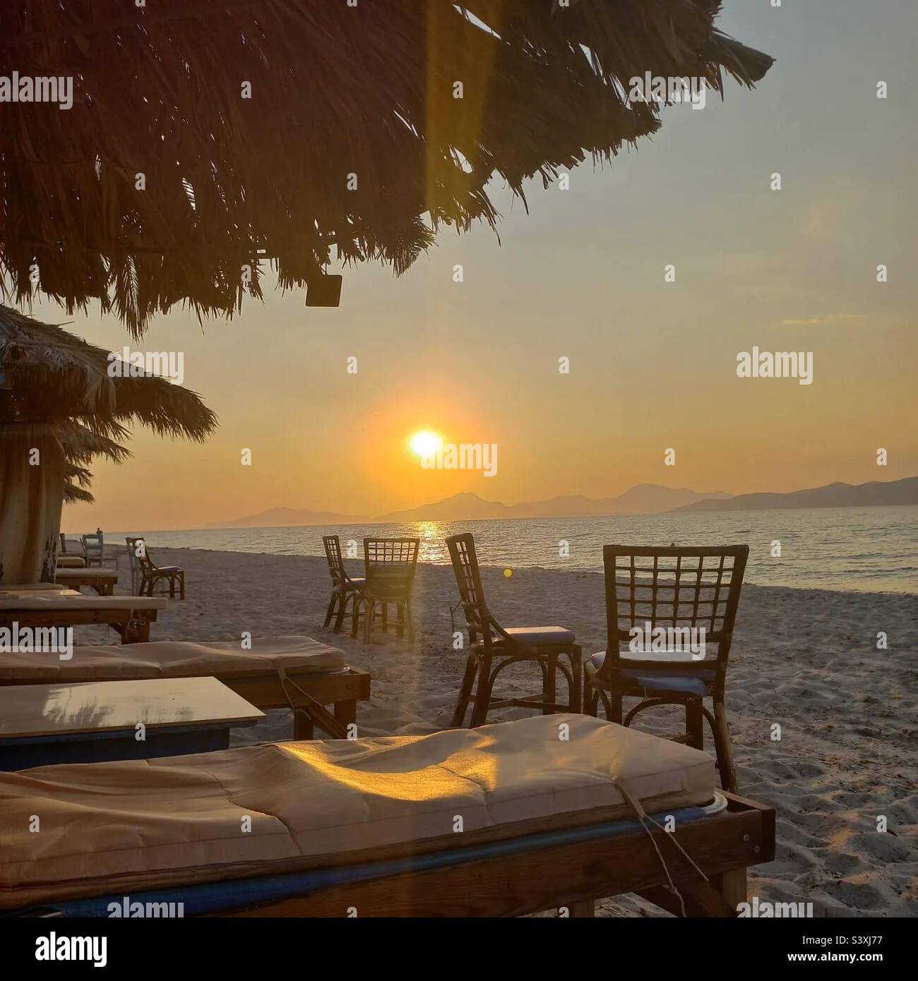 Sunset at a beach in Kos, Greece Stock Photo - Alamy