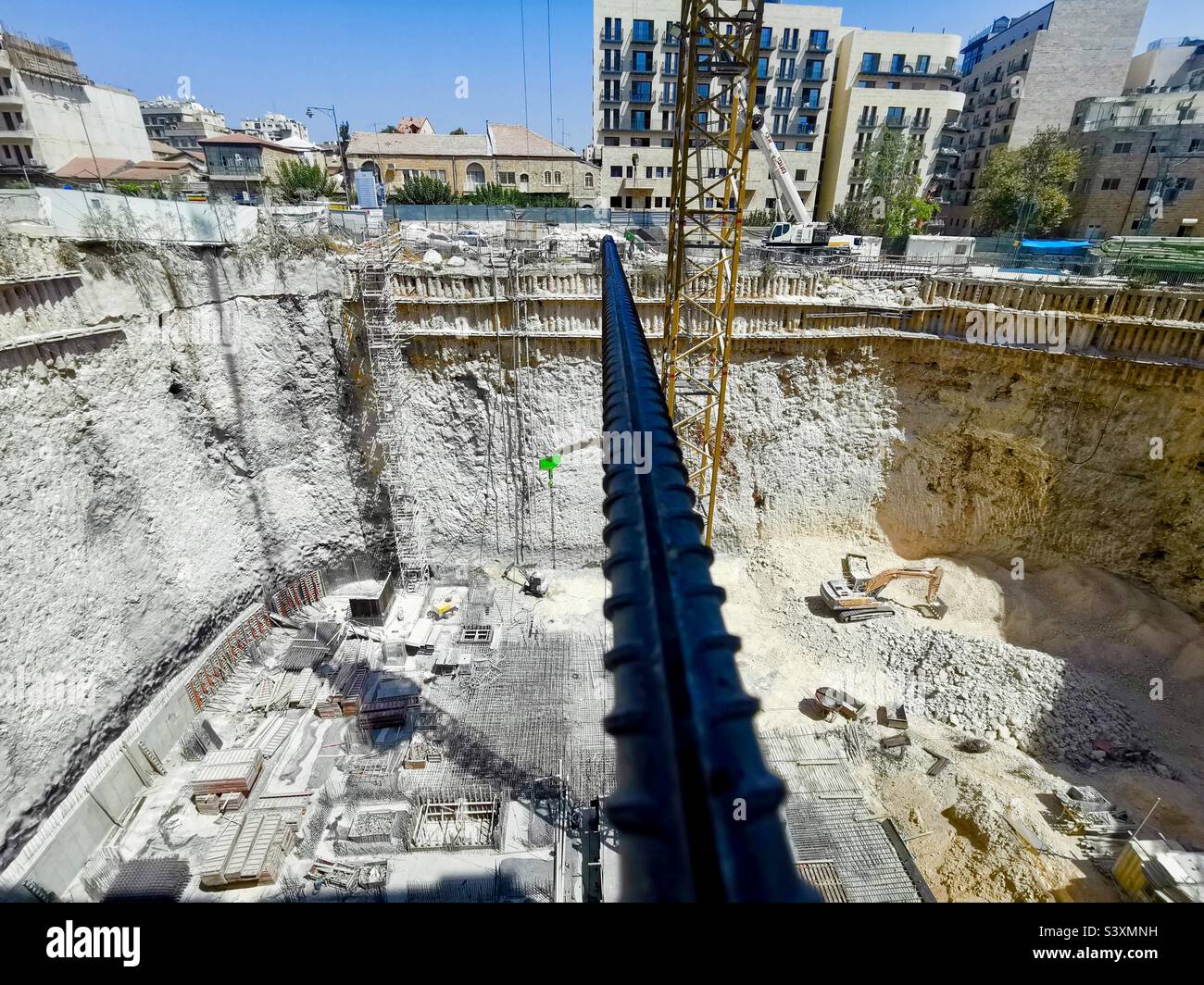 Old buildings replaced by modern buildings in Jerusalem, Israel Stock ...