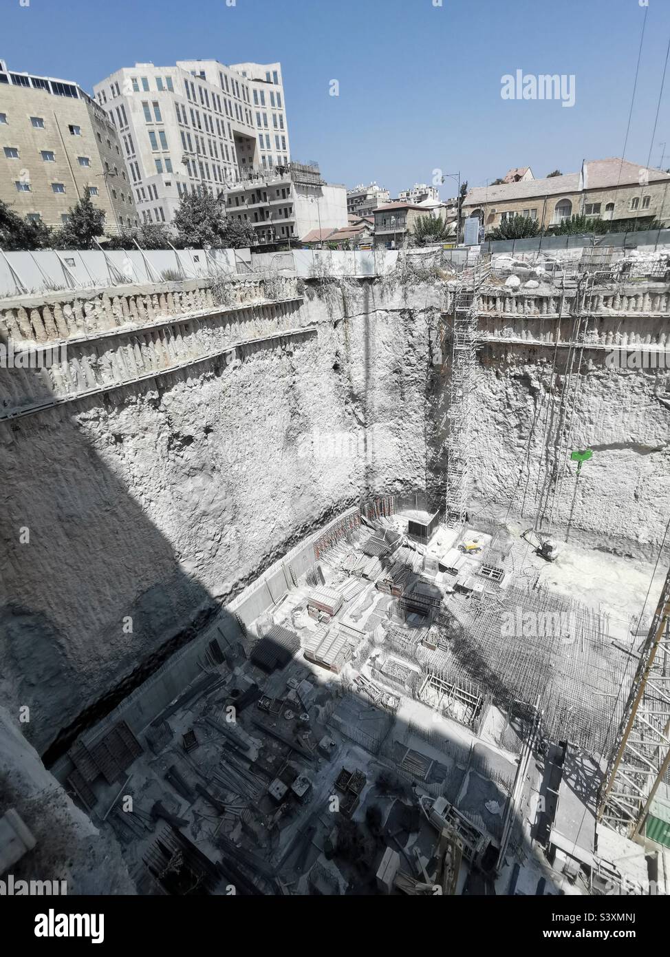 Old buildings replaced by modern buildings in Jerusalem, Israel Stock ...