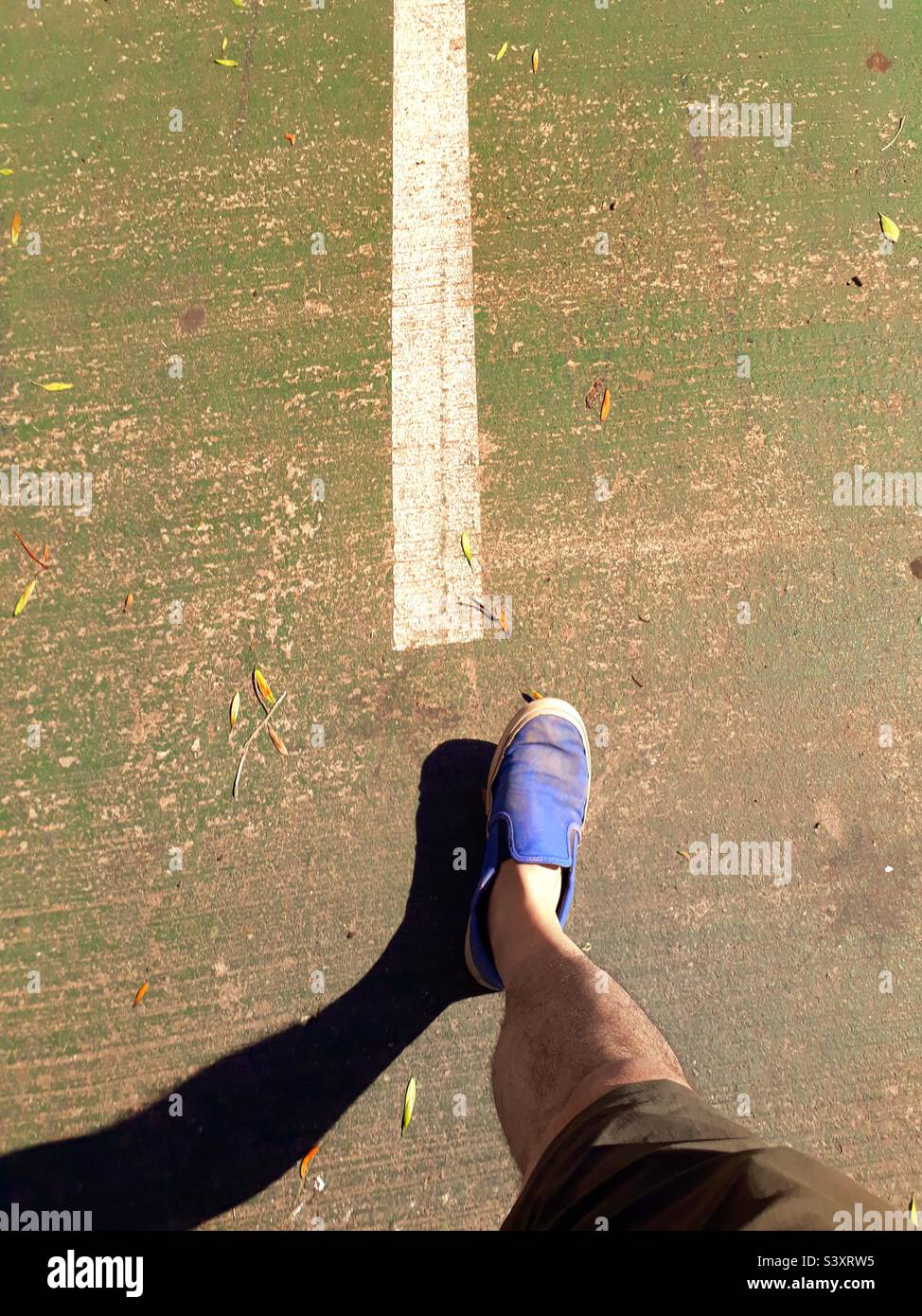 Walking on the line Stock Photo - Alamy
