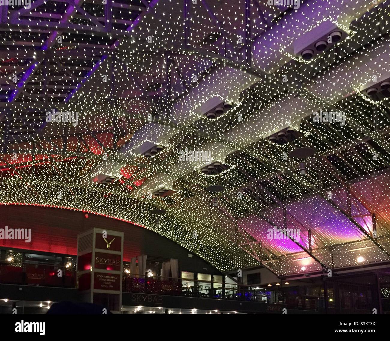 Lighting up the sky at Merchant City in the centre of Glasgow, Scotland ...