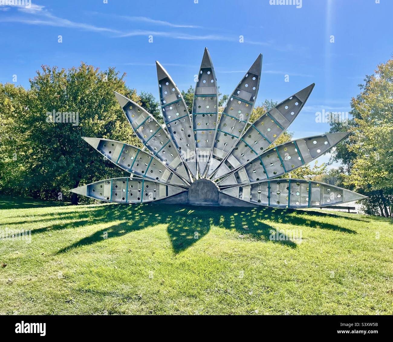 Canoe sculpture Gallup Park Stock Photo - Alamy