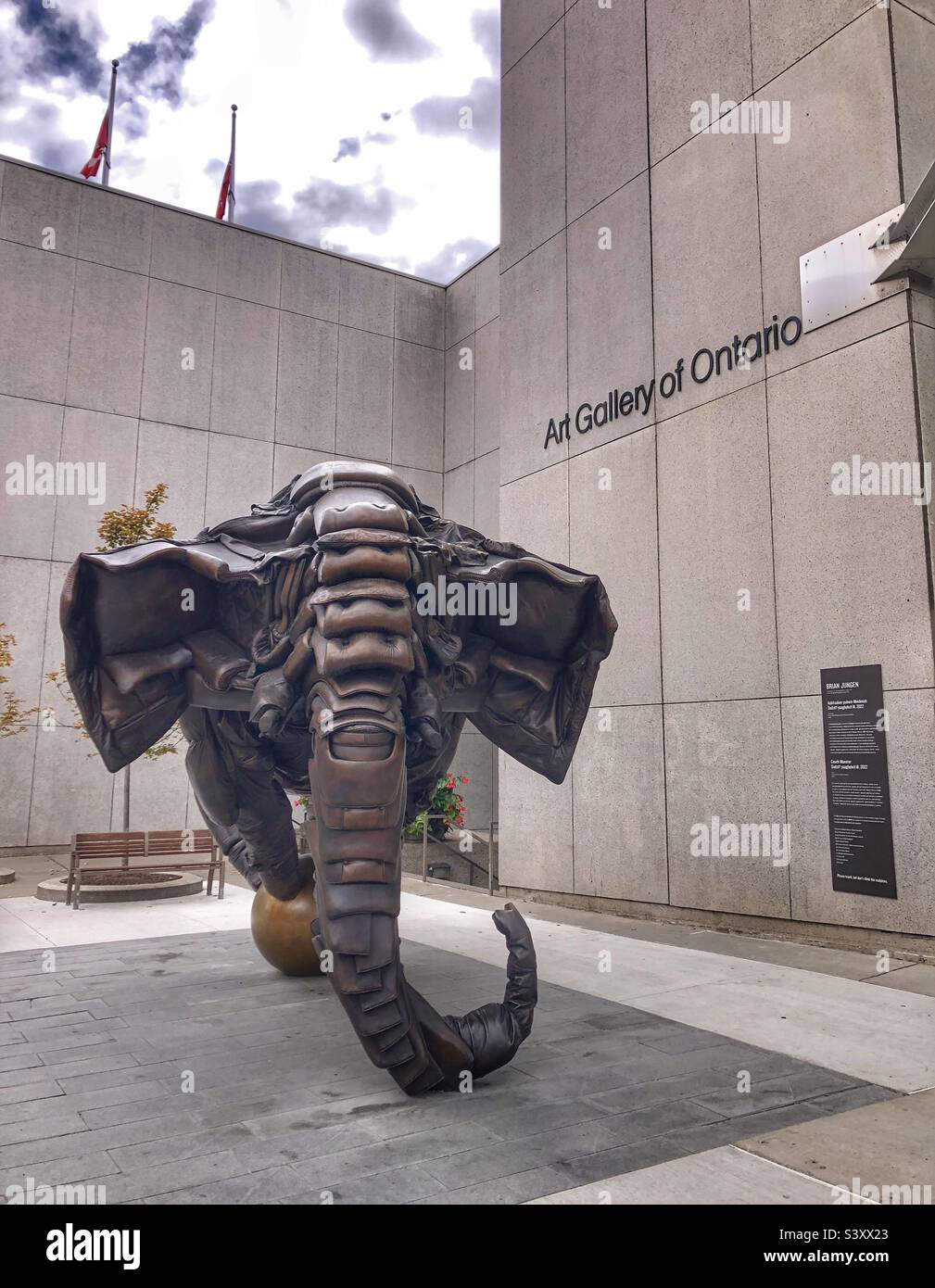 A creative sculpture on display in front of the Art Gallery of Ontario ...