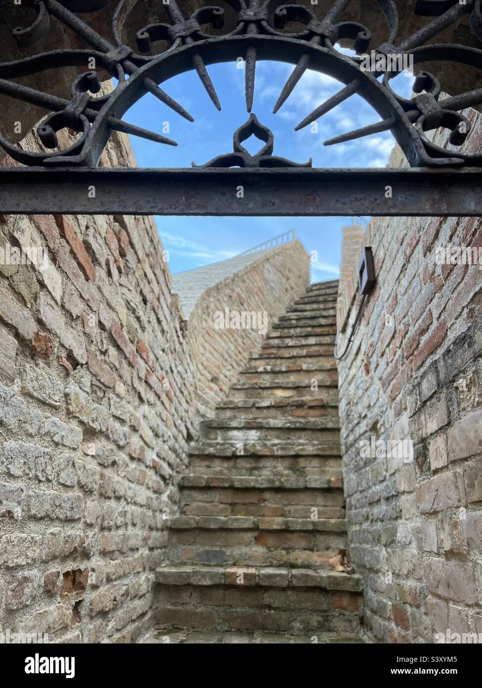 Brick stairs view Stock Photo - Alamy