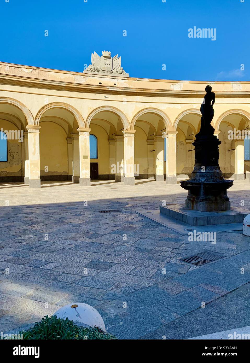 Statue of Venus in the old fish market, Mercato del Pesce, in Trapani ...