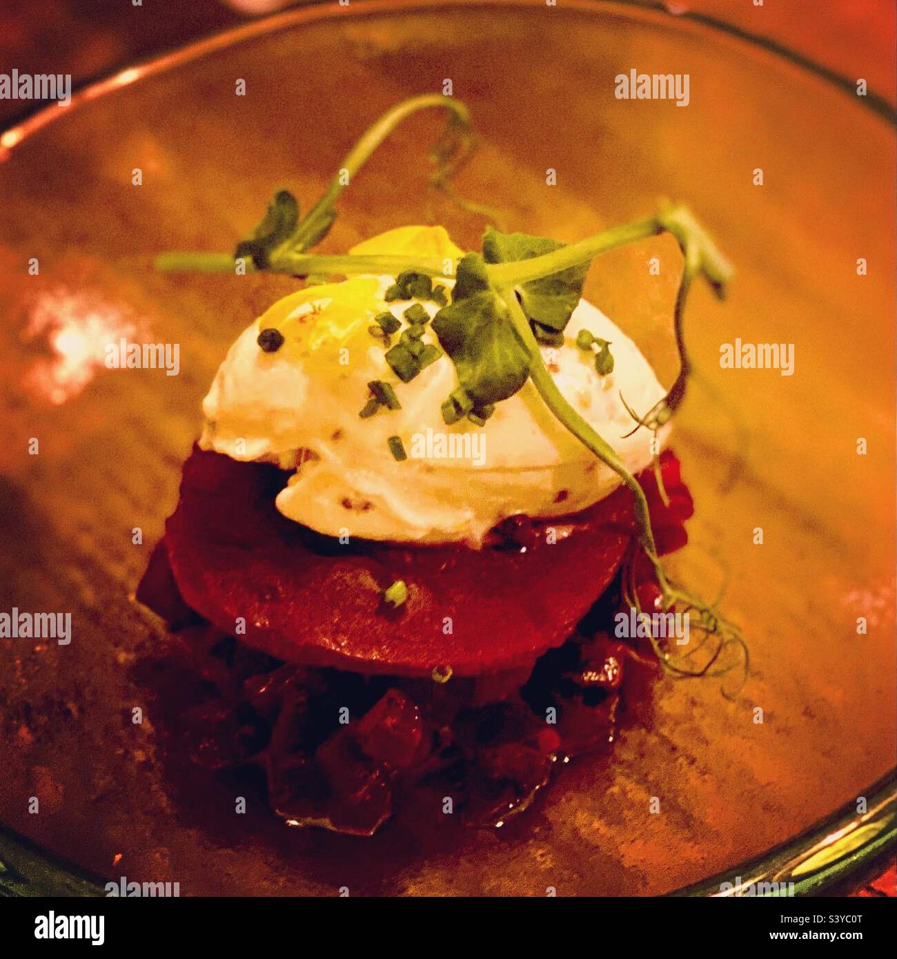 Beetroot and Goats Cheese Stock Photo - Alamy