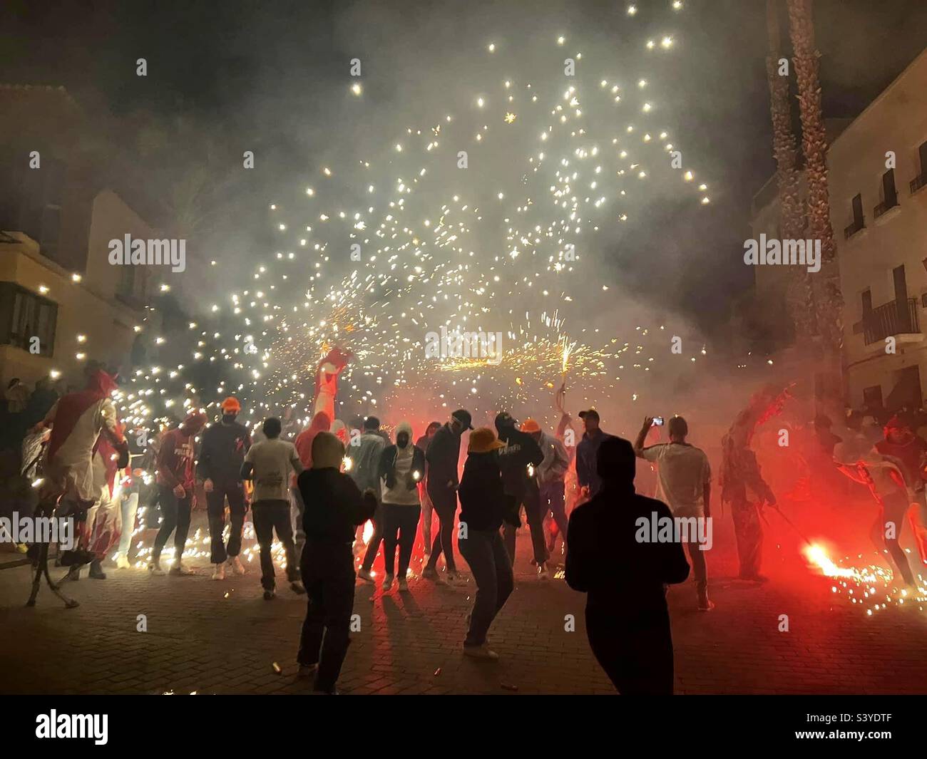 Fireworks display in Spain Stock Photo - Alamy