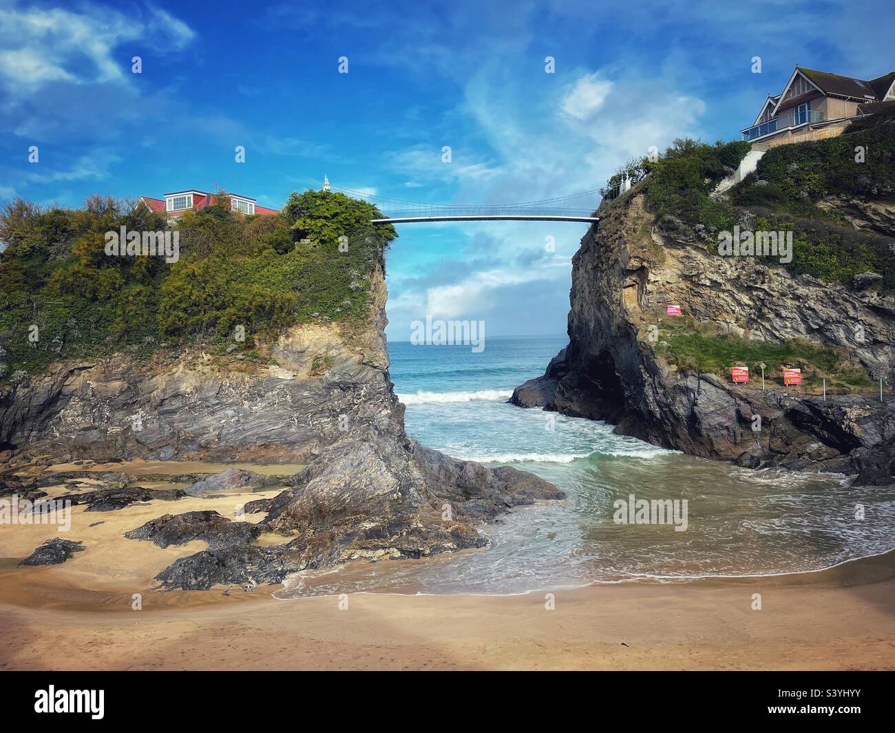 The Island house, Towan beach, Newquay, North Cornwall, October Stock ...