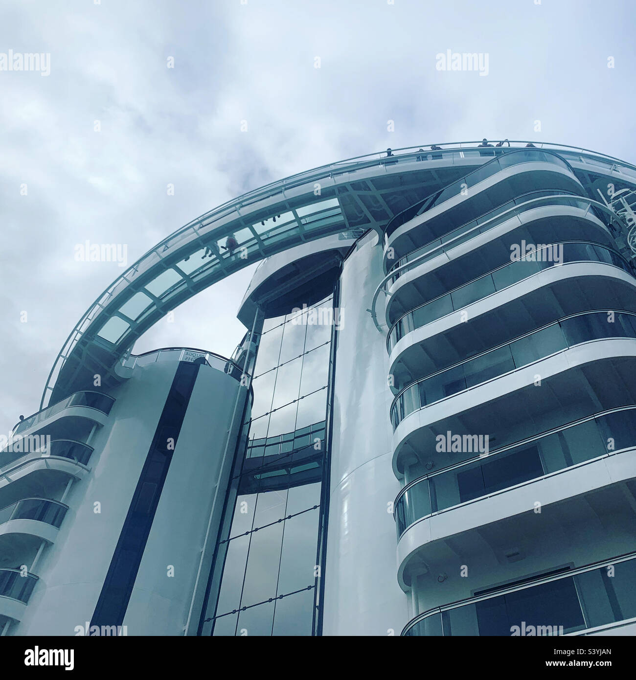 Looking up towards the Bridge of Sighs on the MSC Seashore cruise ship ...
