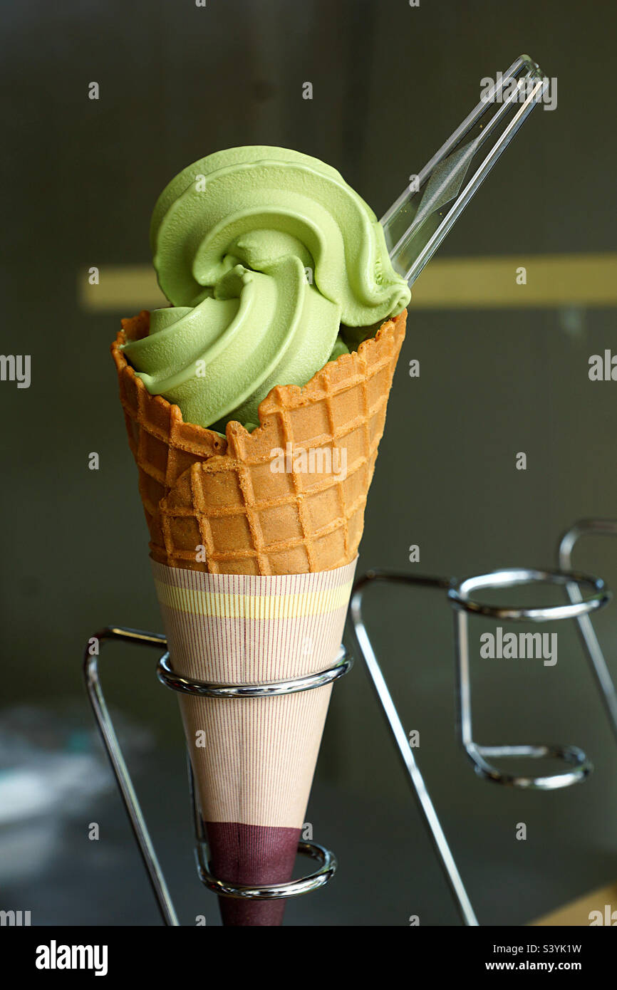 Matcha soft serve ice cream in Osaka, Japan Stock Photo - Alamy