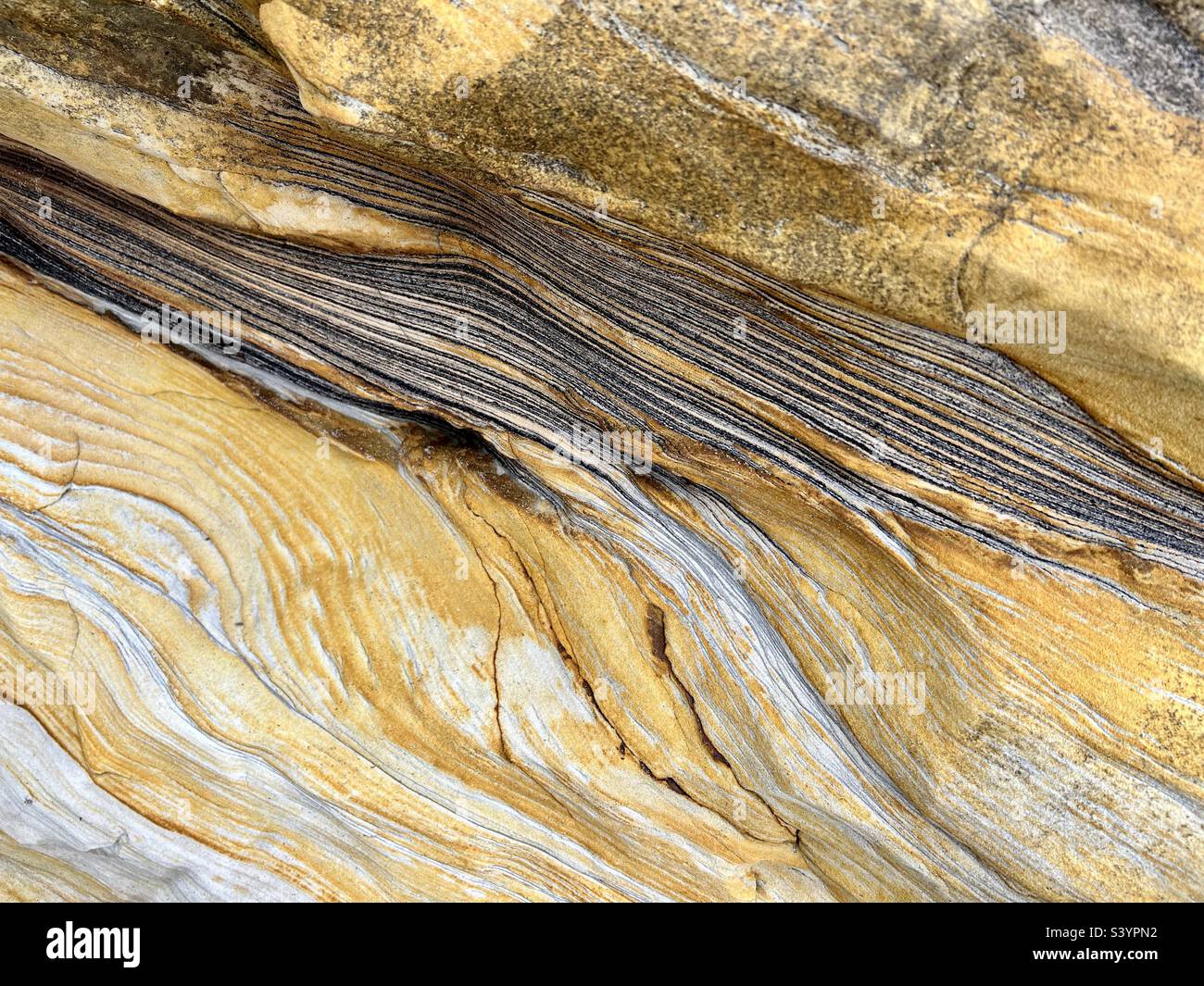 Tightly packed layers of sedimentary rock Stock Photo - Alamy
