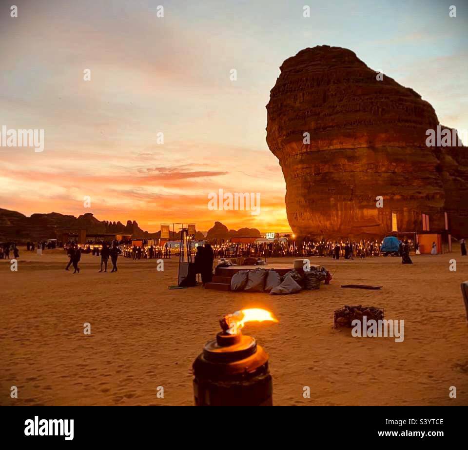 Sunset at Al Ula in Saudi Arabia Stock Photo - Alamy