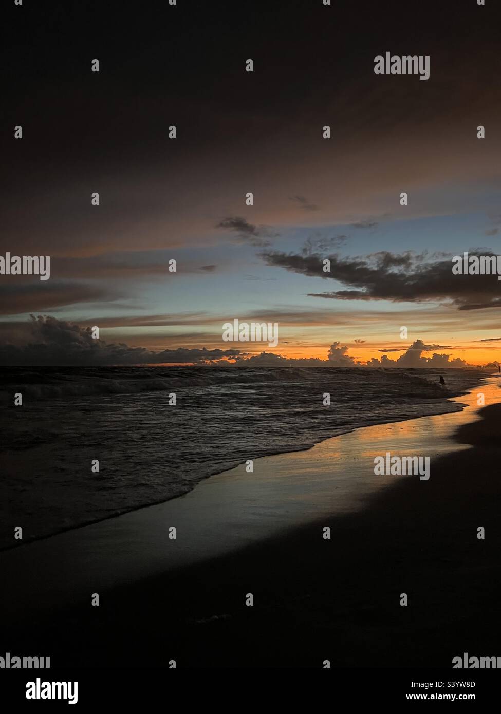 Night sunset skies over the Gulf of Mexico Florida Emerald Coast beach ...