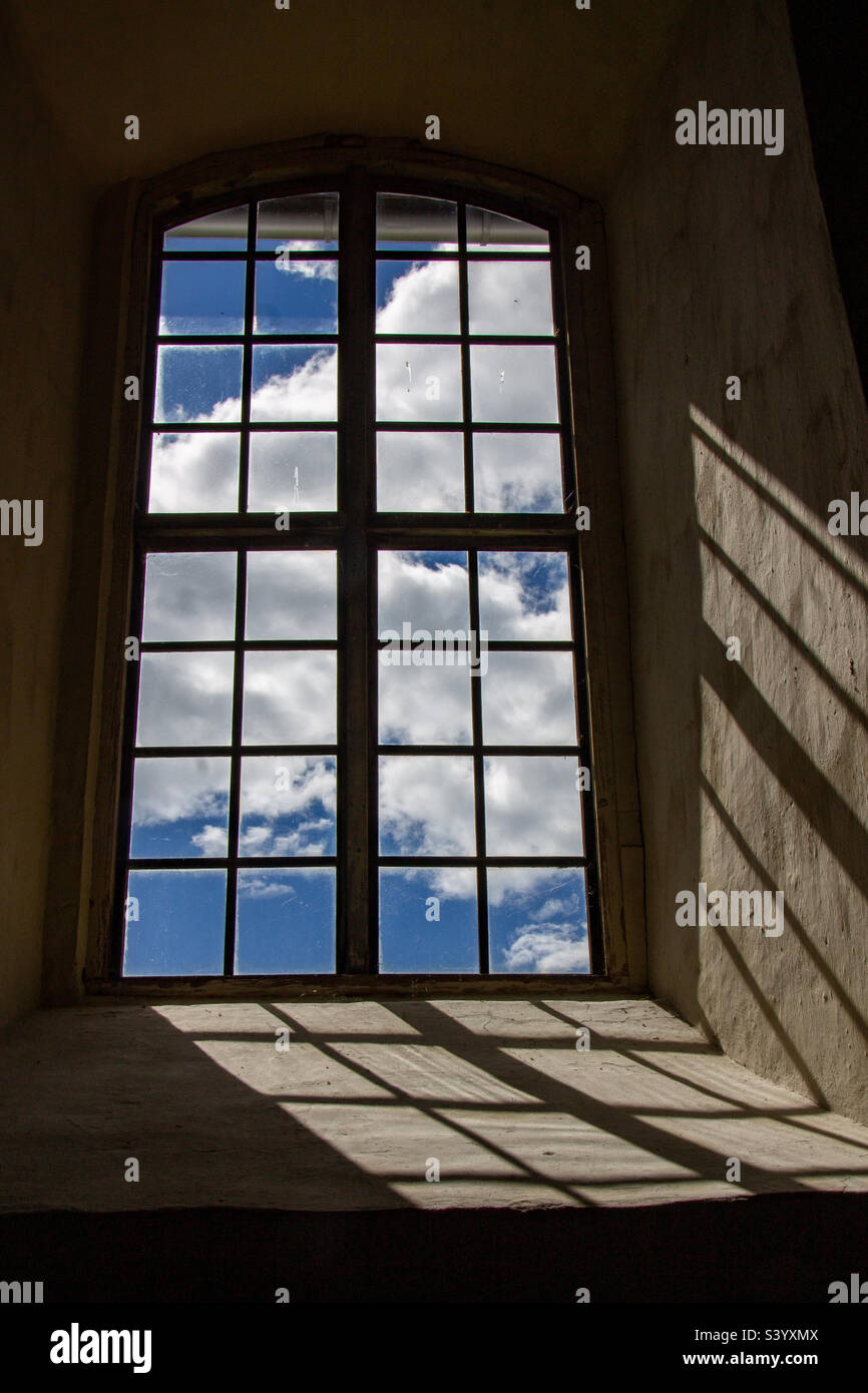 Window to the world.Open to the skies from the church window Stock ...